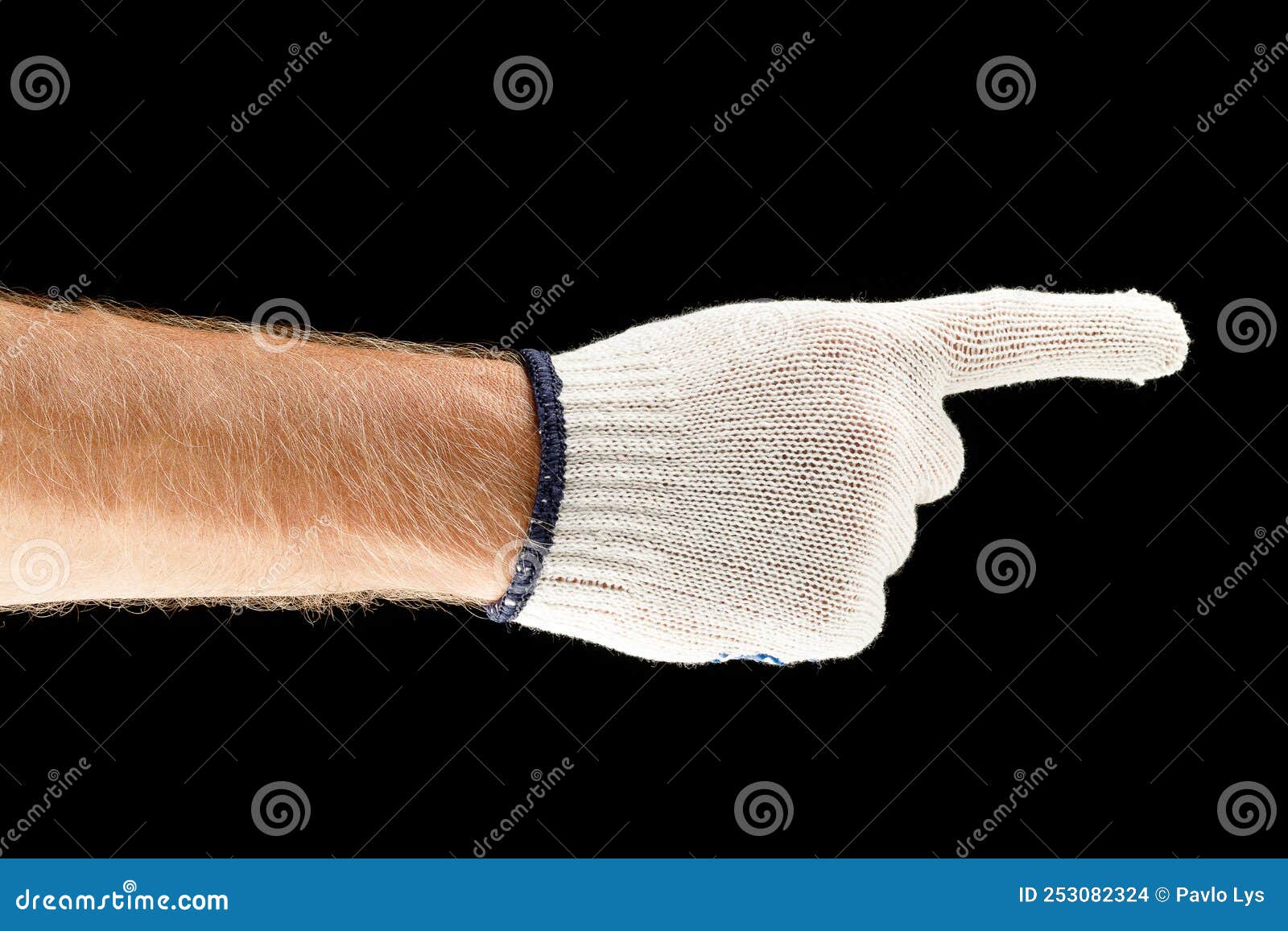 Finger and Hand Pointing in Work Gloves Stock Photo - Image of builder ...