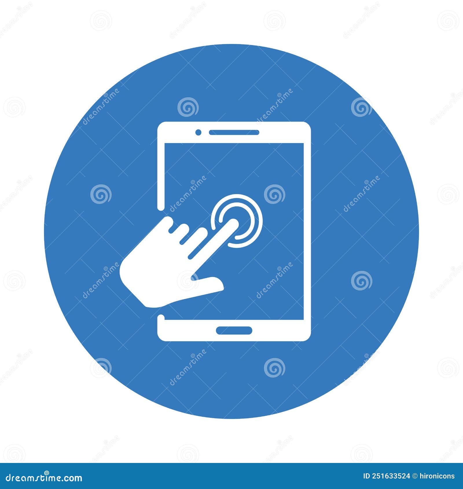 Finger, Hand, Screen, Touch Icon. Blue Color Design Stock Vector ...