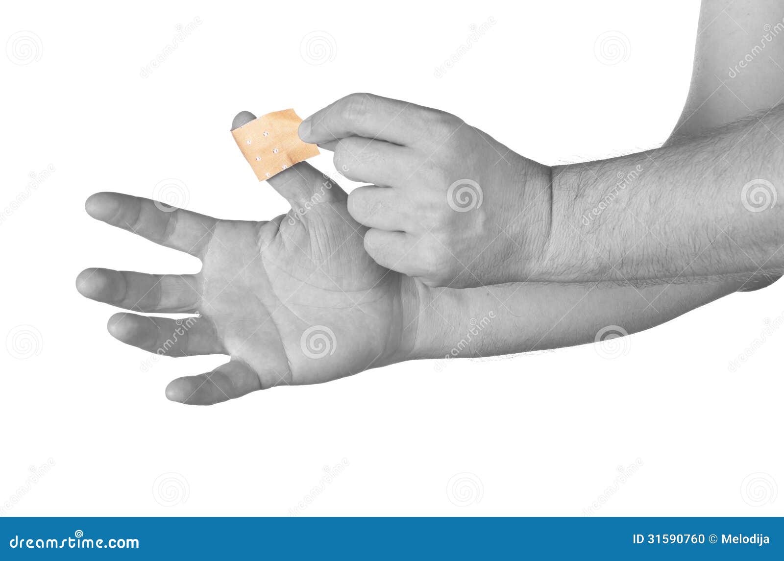 Finger with Healing Plaster. Stock Photo - Image of human, dressing ...