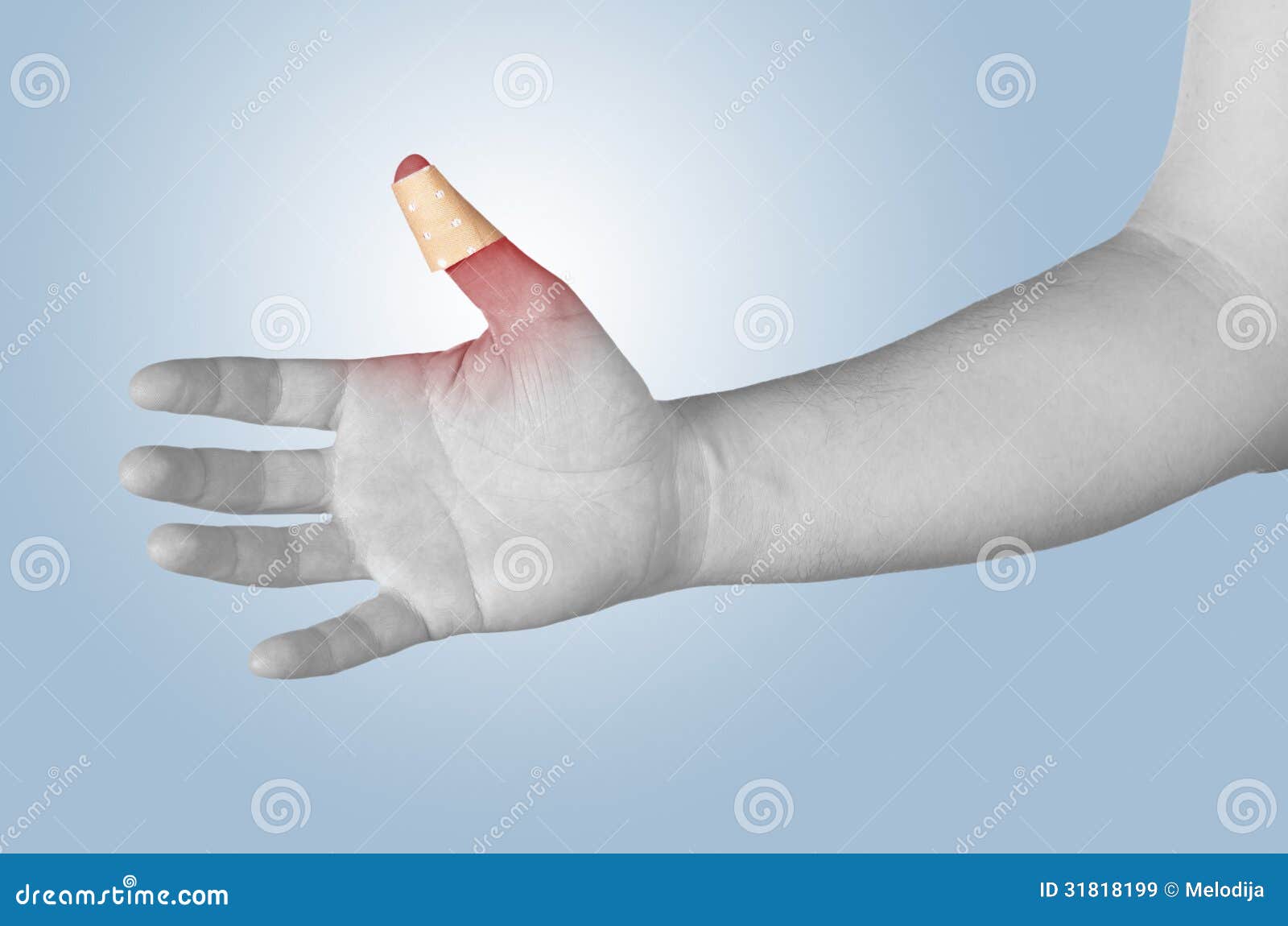 Finger with Healing Plaster. Stock Image - Image of bandage, gauze ...