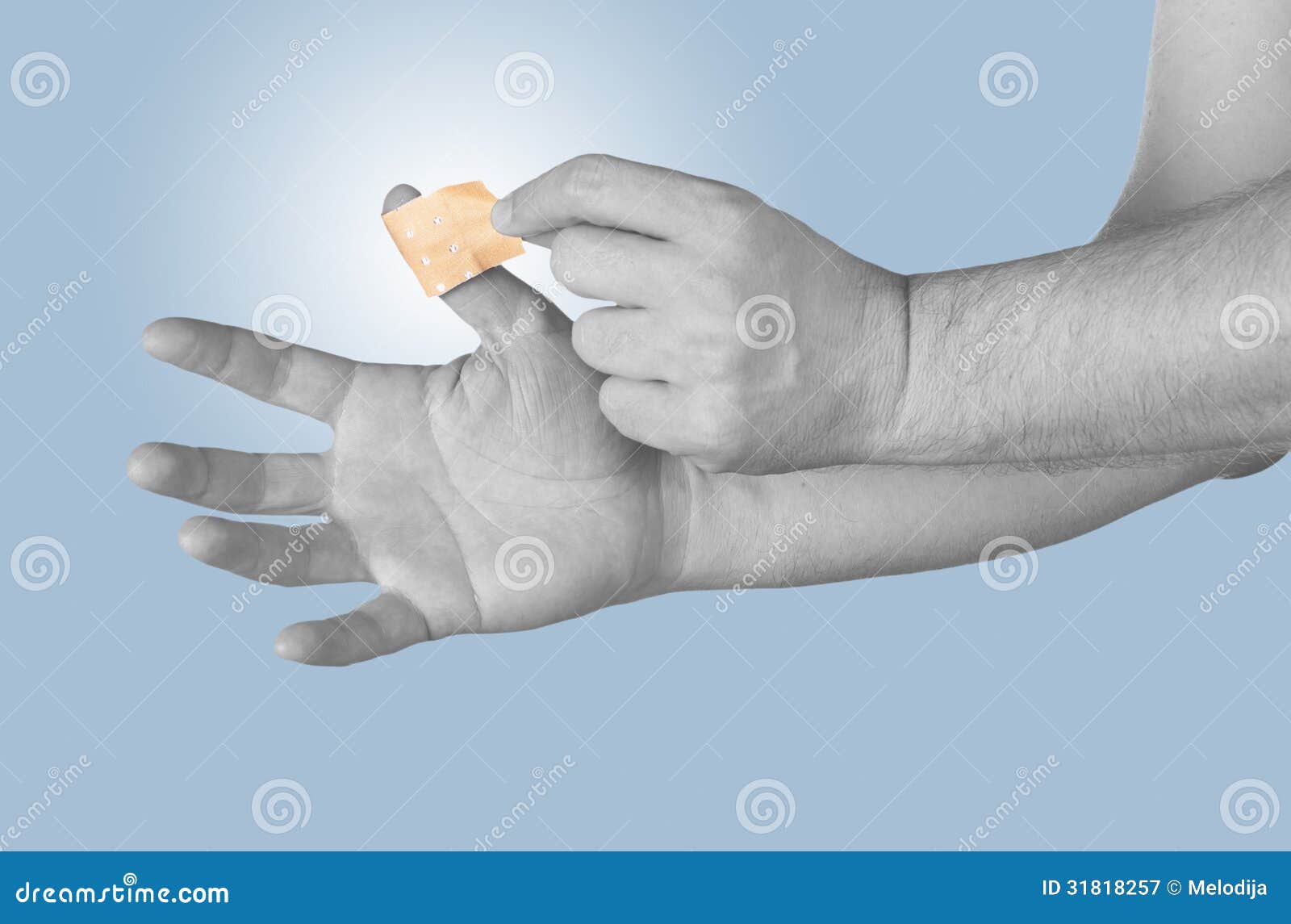 Finger with Healing Plaster. Stock Image - Image of finger, medical ...