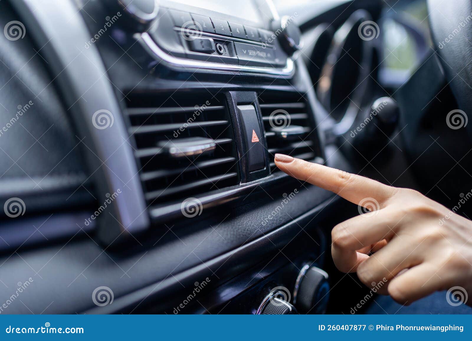 Finger Hitting Emergency Button in the Car Stock Image - Image of ...