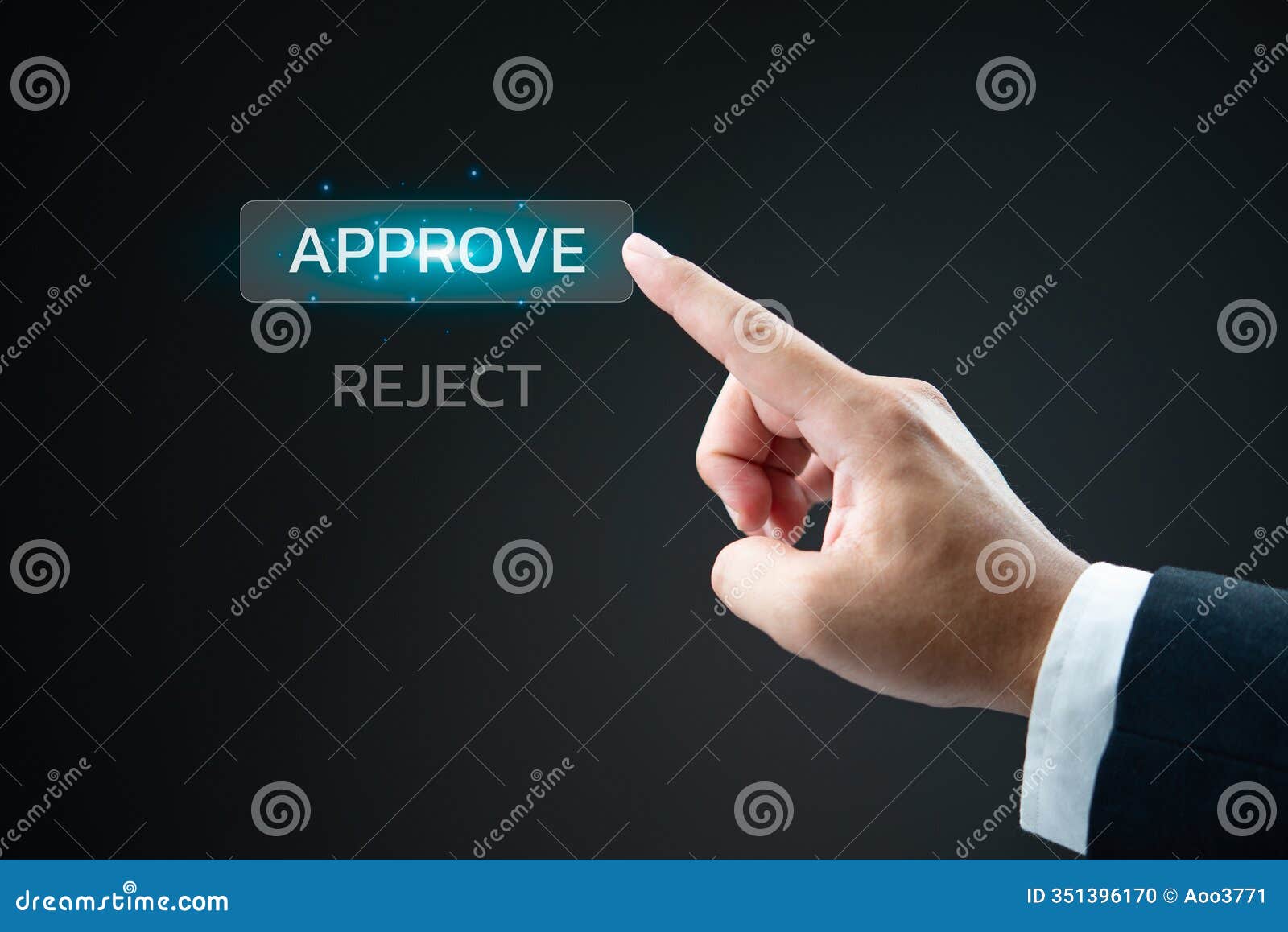 A Finger Hovers Over an Approve Button, Representing a Decision Point ...