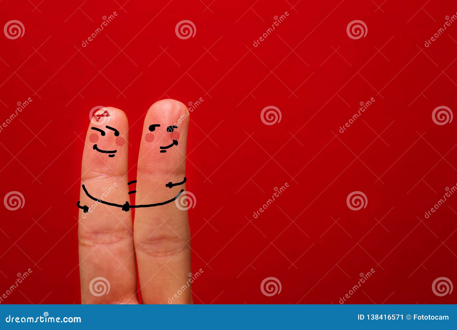 Finger Hug with Abstract Lights and Painted Smiley - Image Stock Image ...
