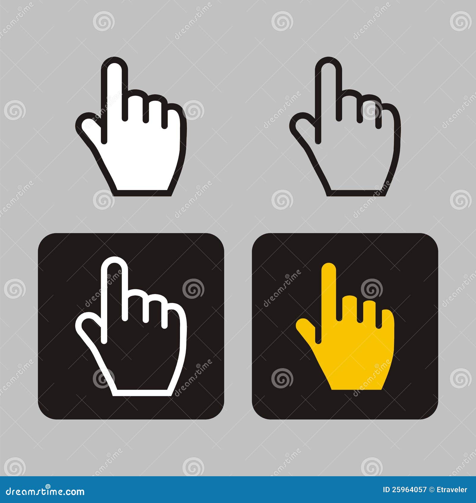 Finger Icon, Cursors Cartoon Vector | CartoonDealer.com #25964057