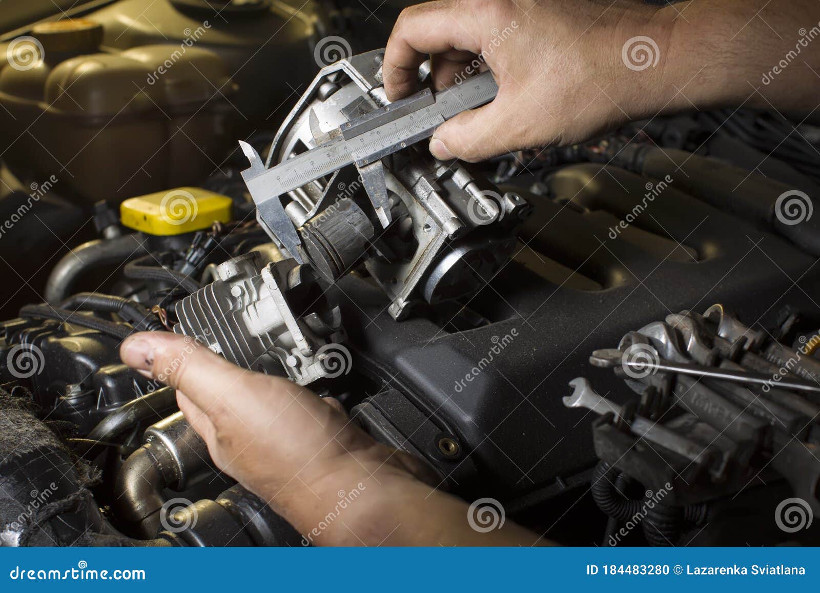 Car repairs stock photo. Image of garage, inspection - 184483280