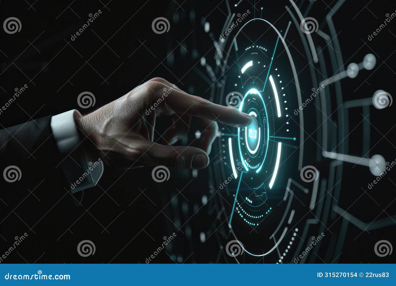 Finger Initiating A Digital Interaction Sequence Royalty-Free Stock ...