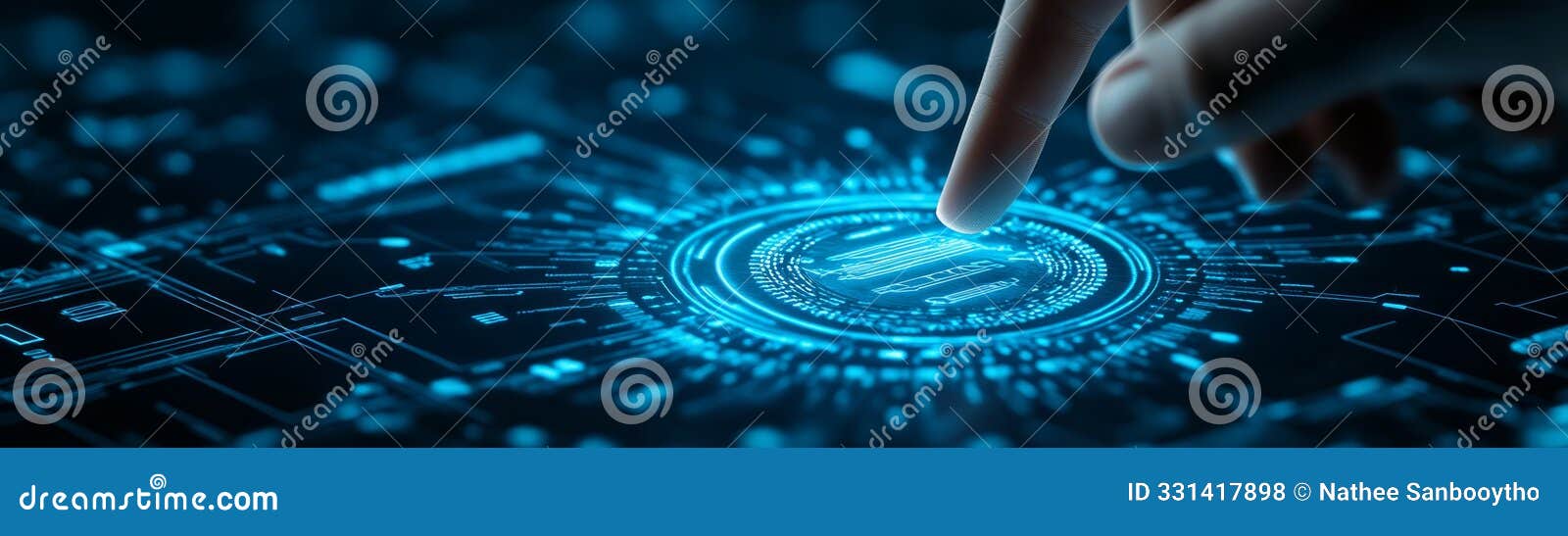 Futuristic Touch Interface with Digital Technology Stock Illustration ...