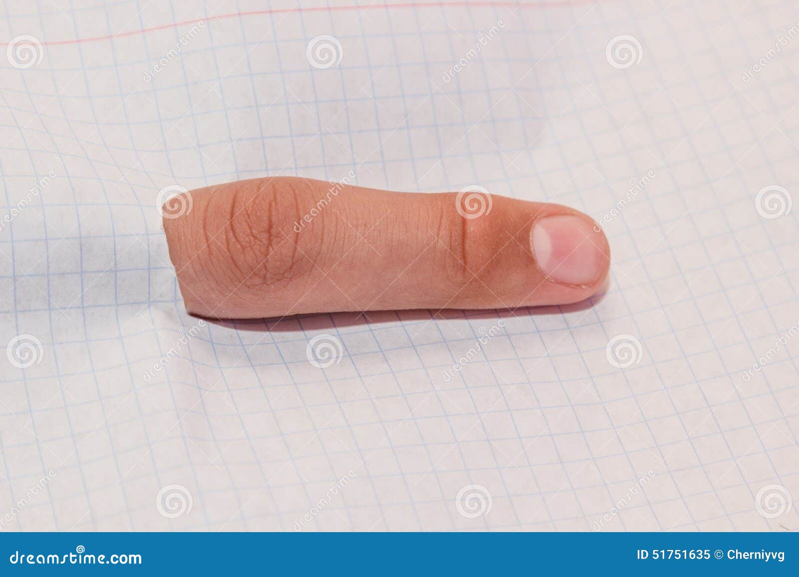 Finger Isolated on a White Background into the Cell Stock Image - Image ...