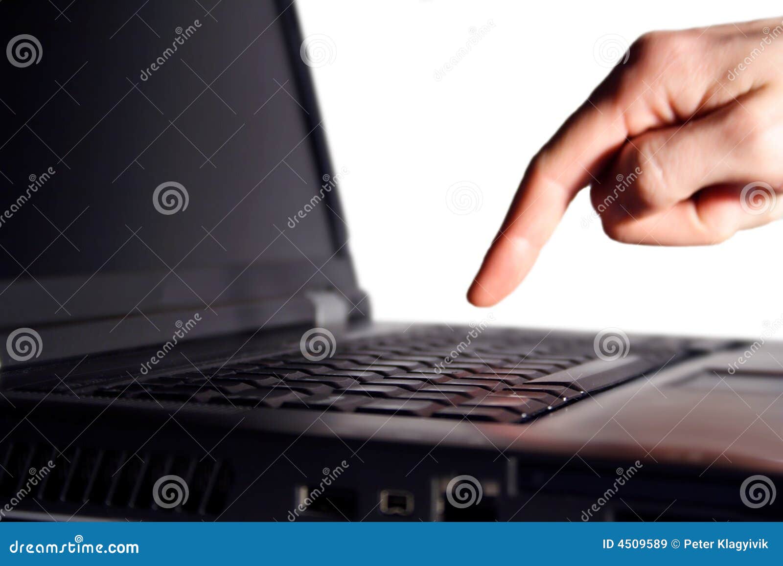 Finger on keyboard stock image. Image of communications - 4509589