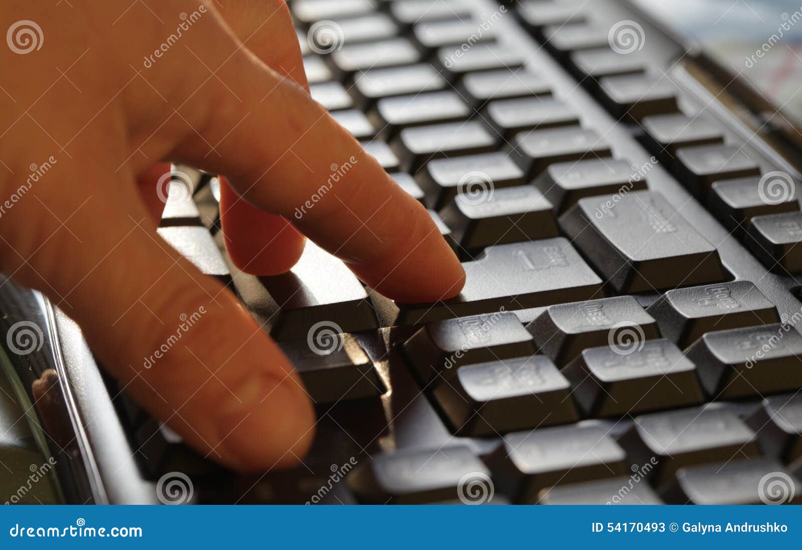 Finger on keyboard stock image. Image of employee, letter - 54170493