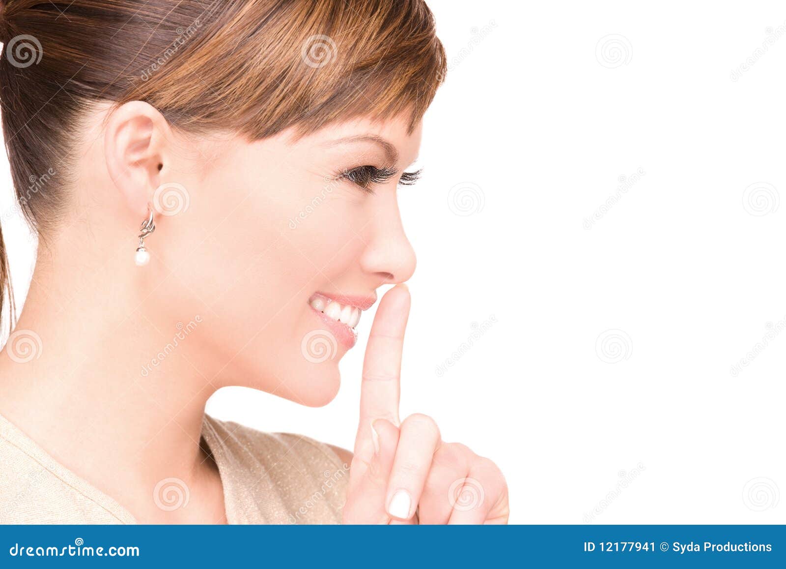 Finger on lips stock image. Image of face, beautiful - 12177941