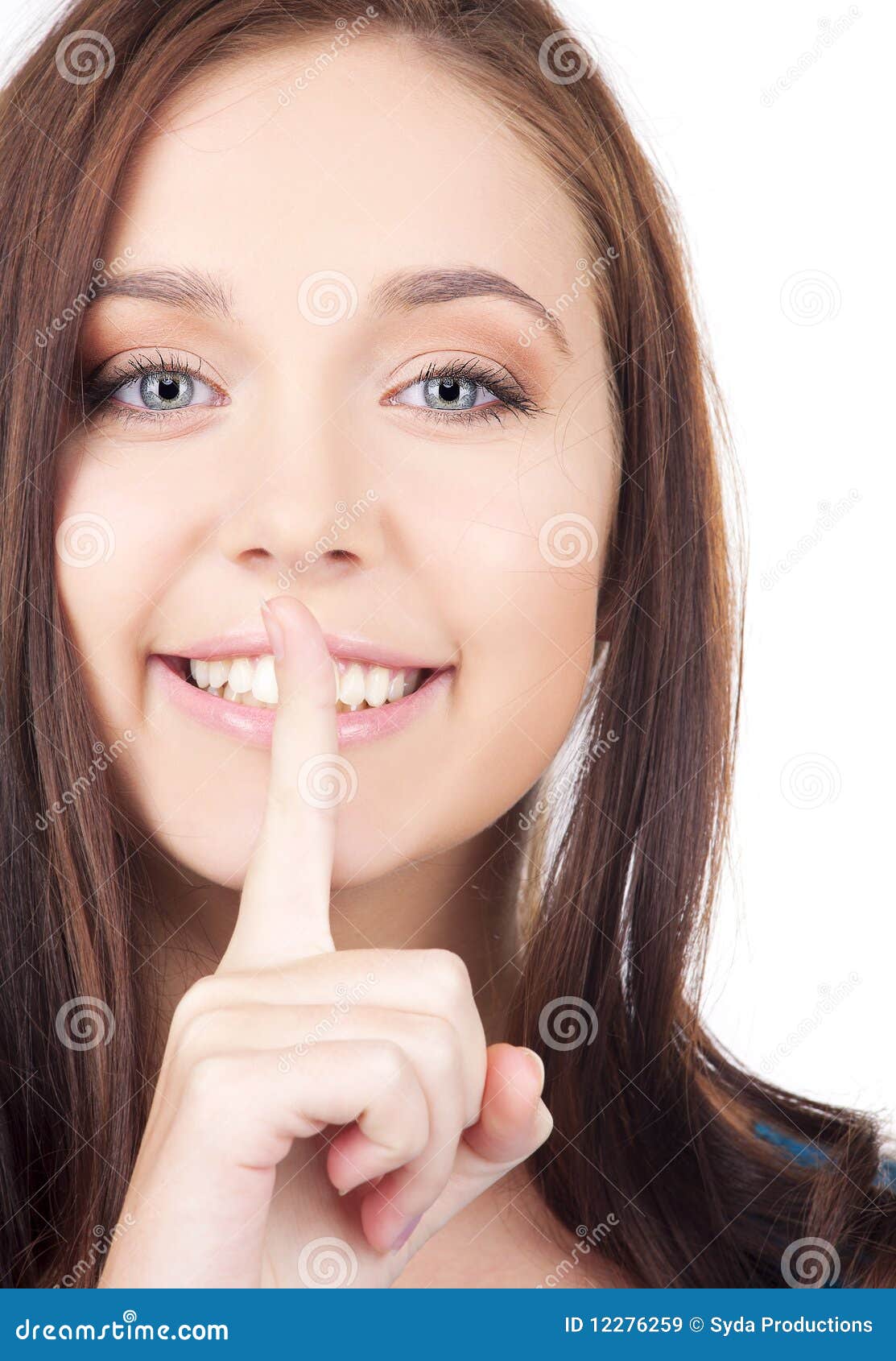 Finger on lips stock image. Image of female, enigmatic - 12276259