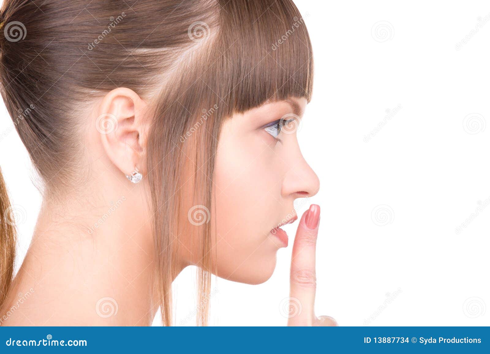 Finger on lips stock photo. Image of beautiful, lips - 13887734