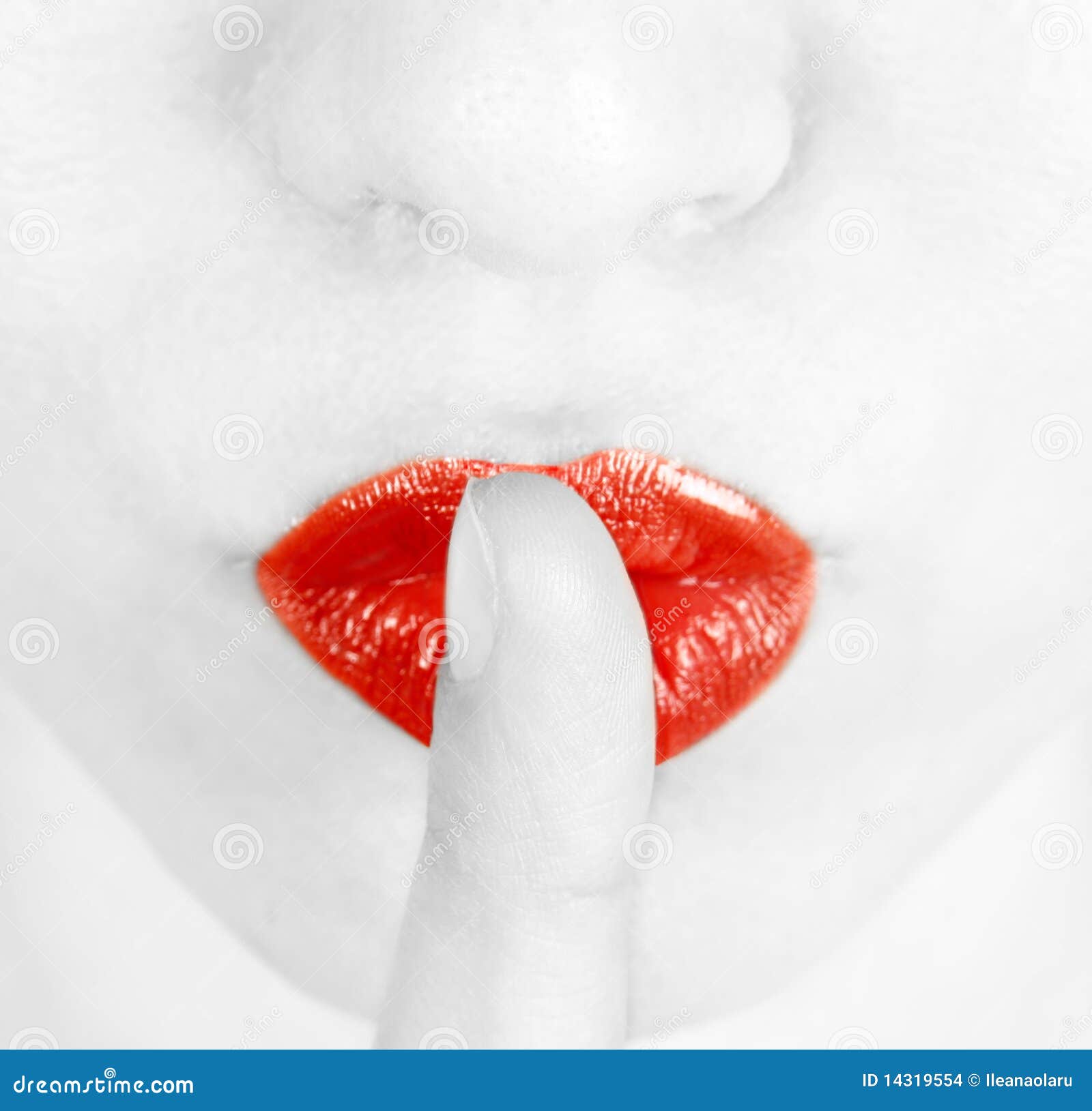Finger on lips stock photo. Image of female, people, fashion - 14319554
