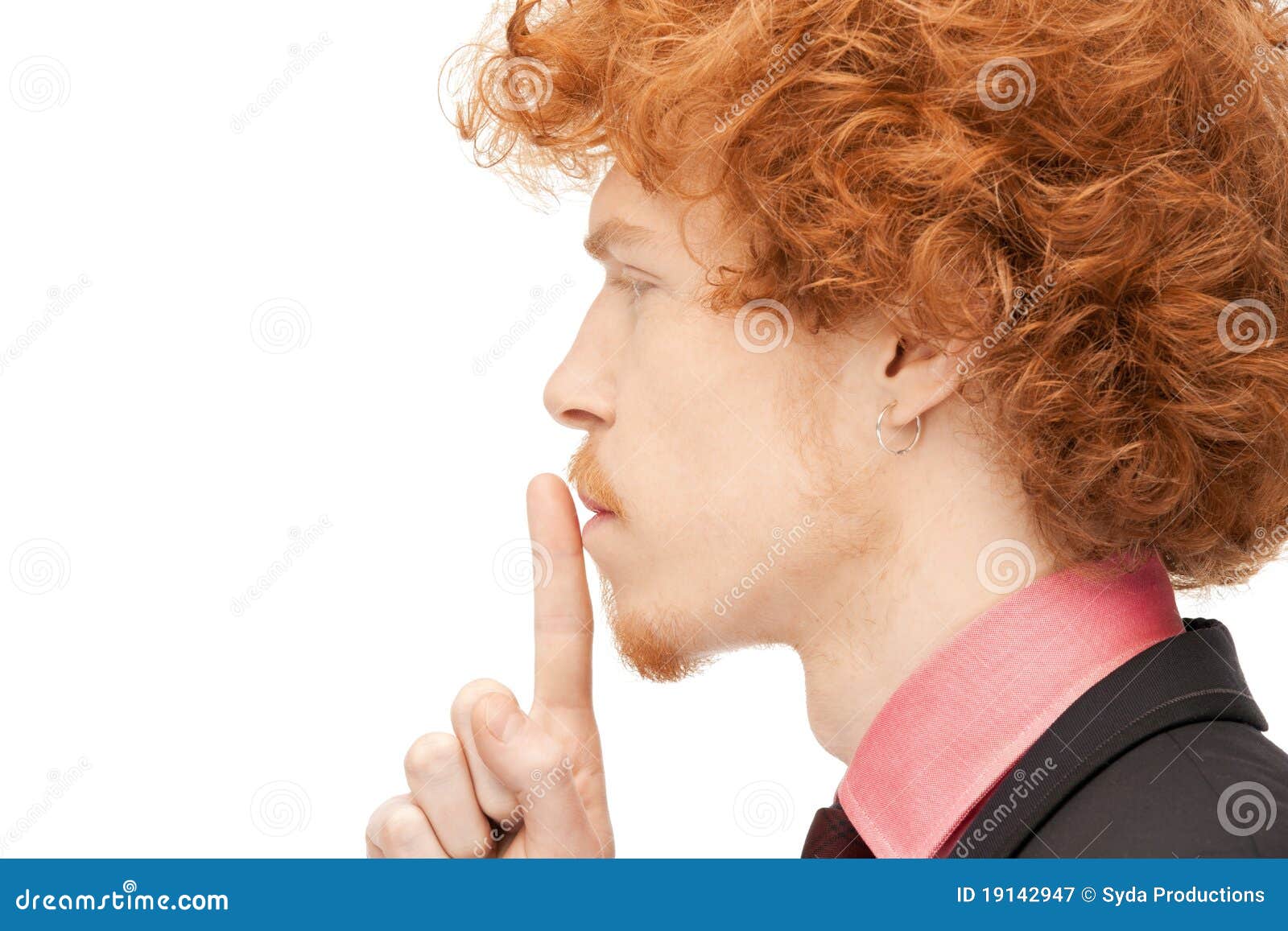 Finger on lips stock image. Image of handsome, attractive - 19142947