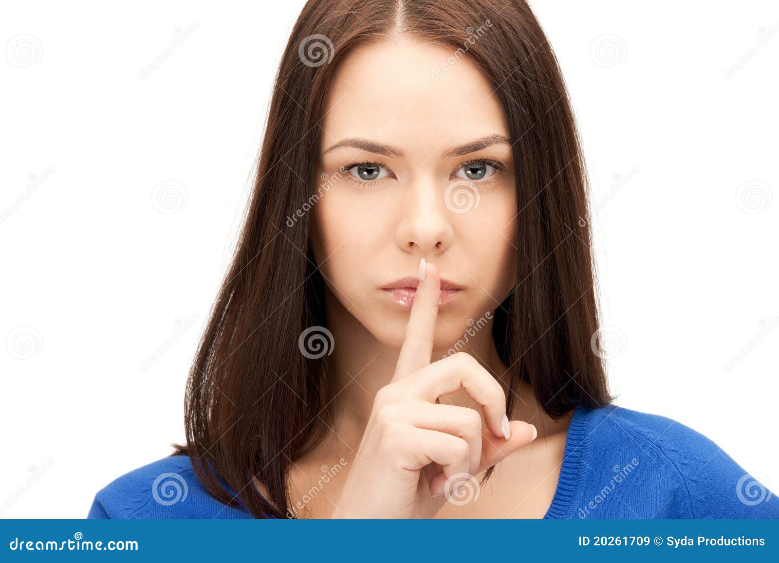 Finger on lips stock image. Image of hand, female, face - 20261709