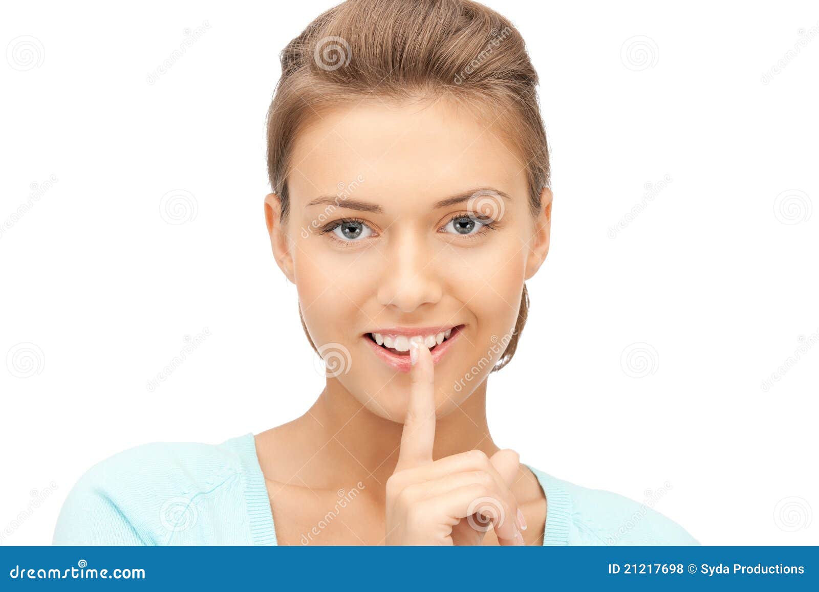 Finger on lips stock photo. Image of happy, lips, finger - 21217698