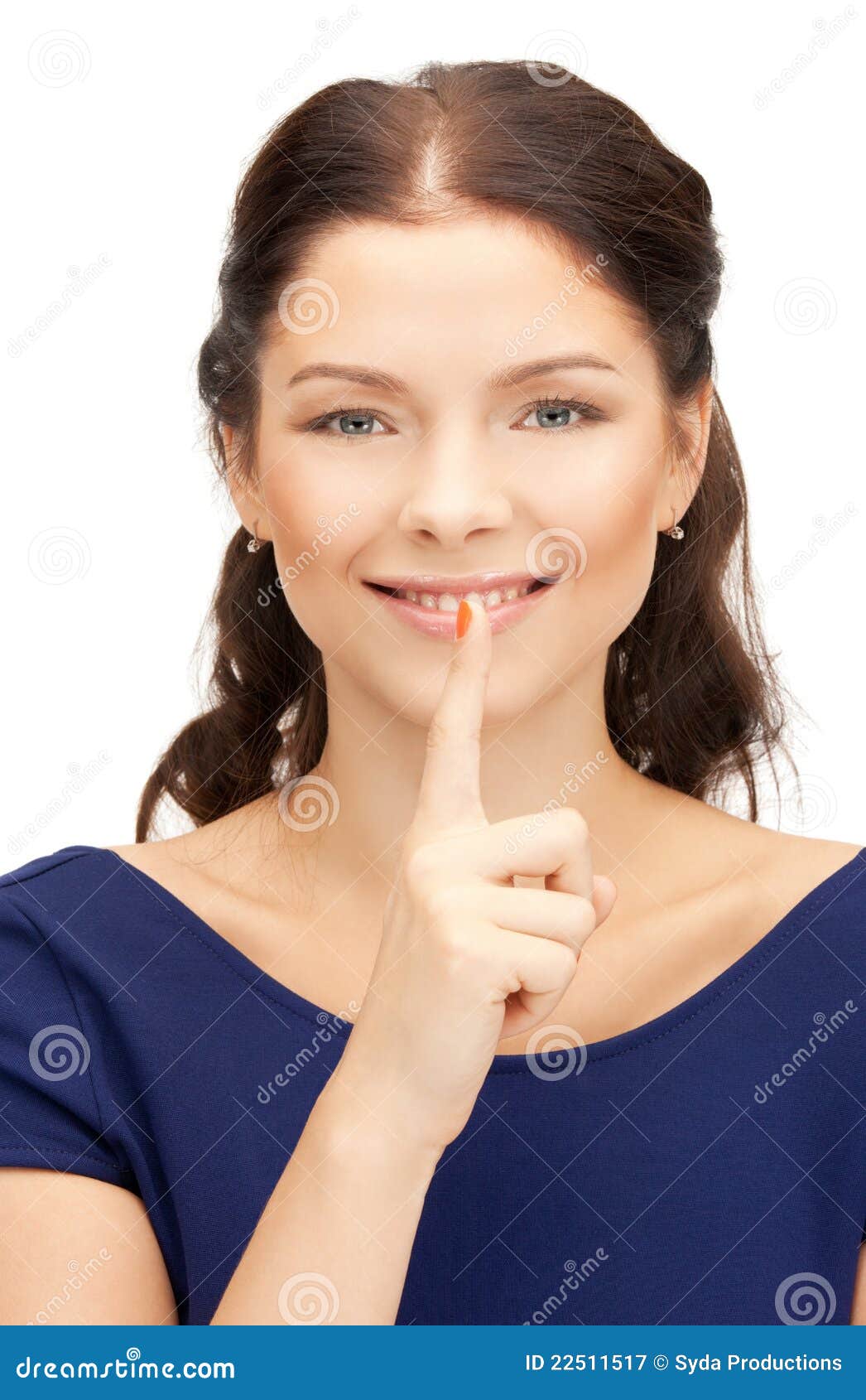 Finger on lips stock image. Image of human, businesslady - 22511517