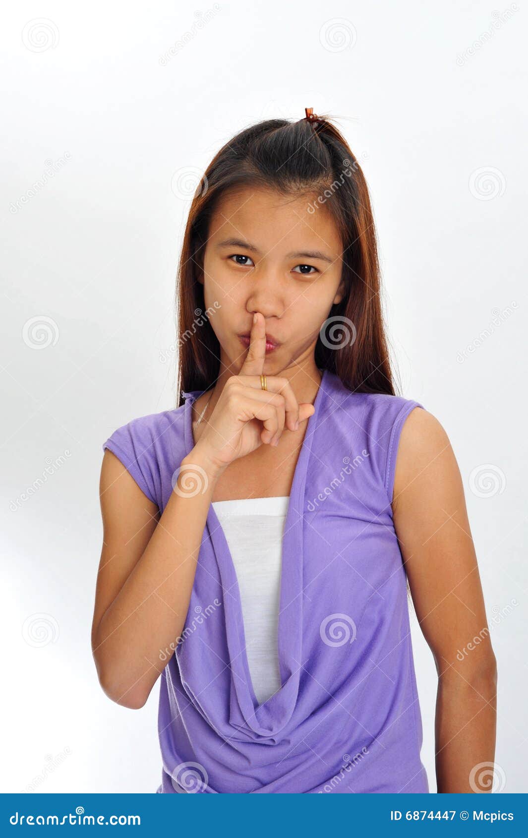 Finger on lips stock image. Image of expression, cute - 6874447