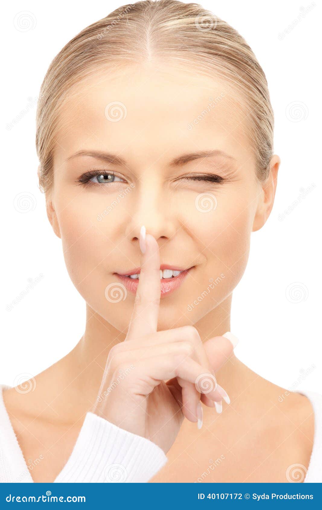 Finger on lips stock photo. Image of bright, beautiful - 40107172