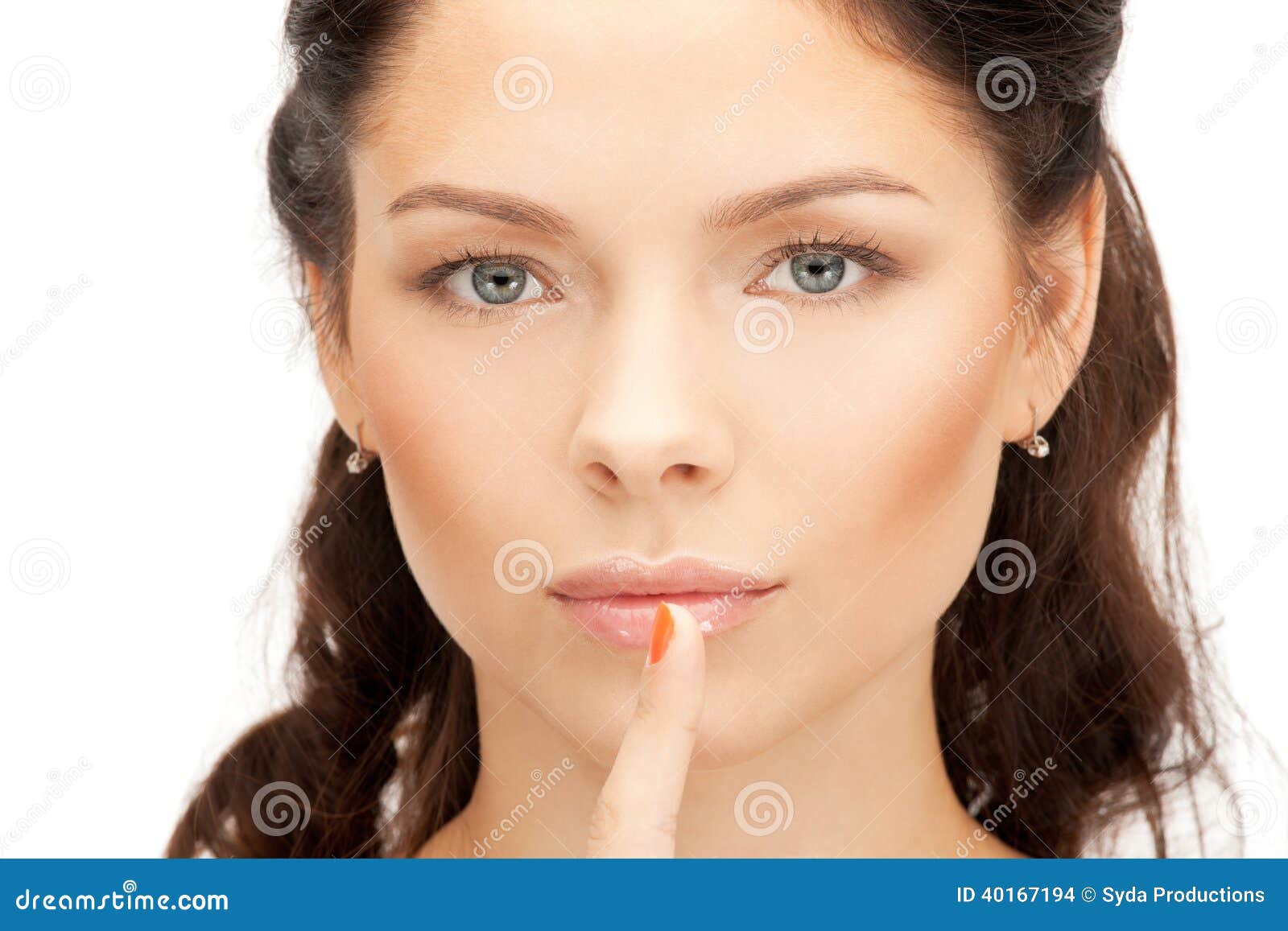 Finger on lips stock photo. Image of adult, gorgeous - 40167194