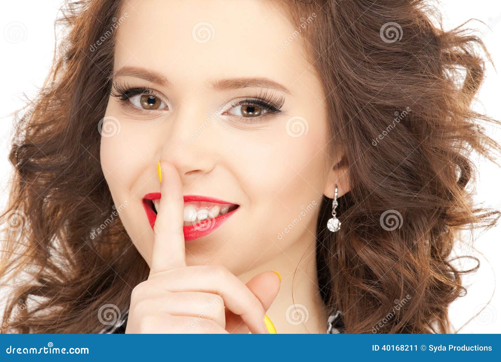 Finger on lips stock image. Image of female, finger, gorgeous - 40168211