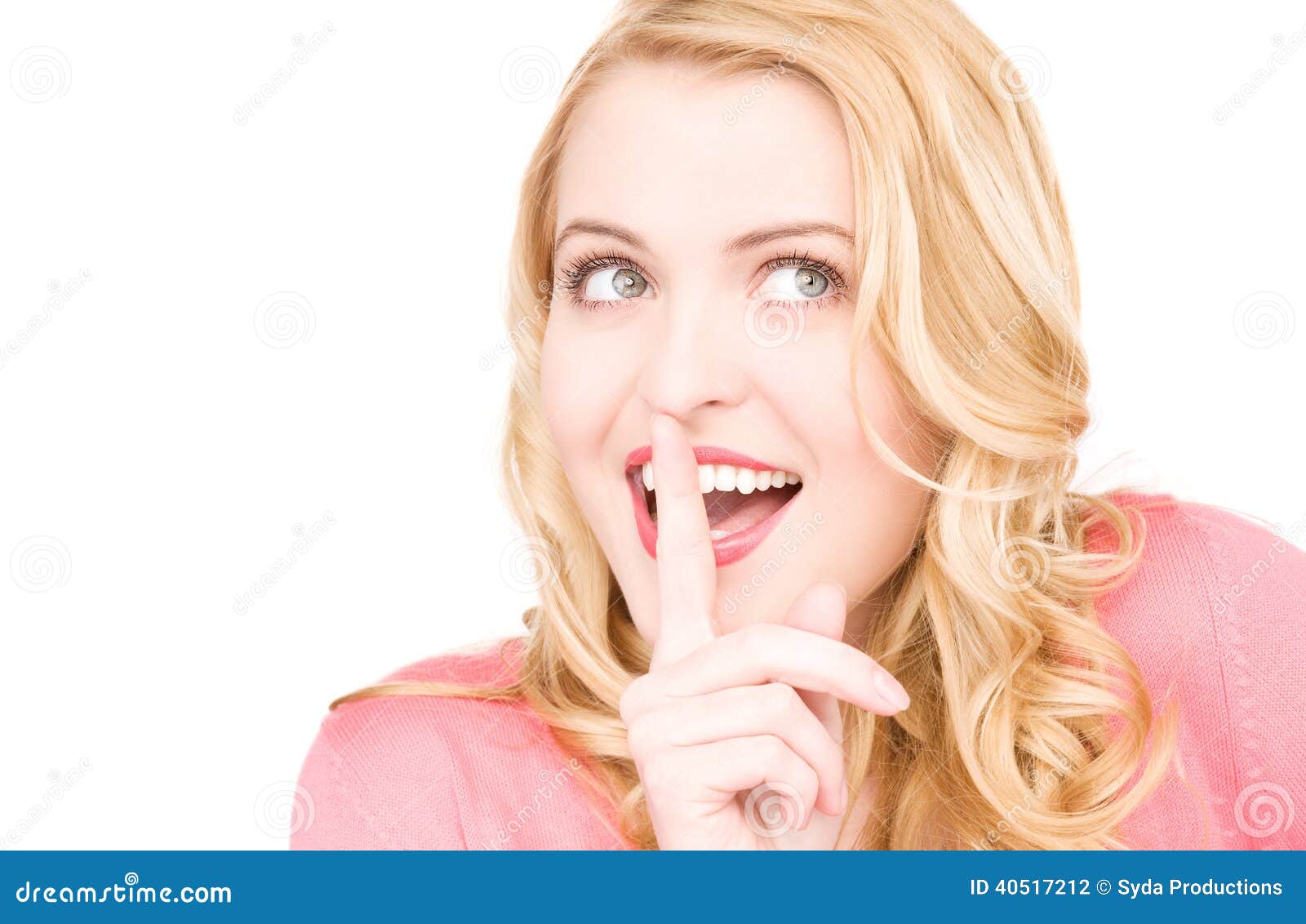 Finger on lips stock photo. Image of gorgeous, face, bright - 40517212
