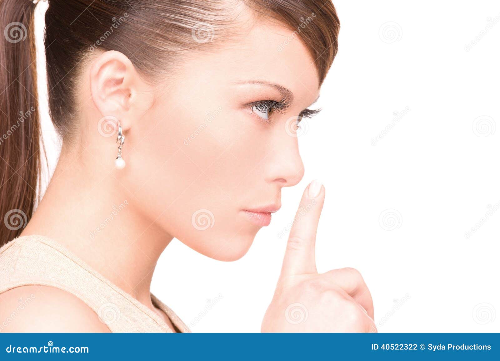 Finger on lips stock photo. Image of calm, hand, human - 40522322