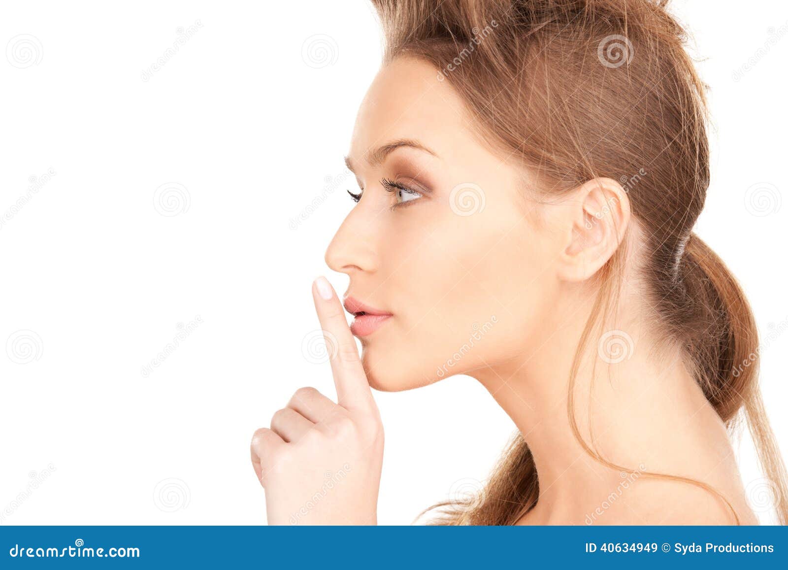 Finger on lips stock image. Image of hand, expression - 40634949
