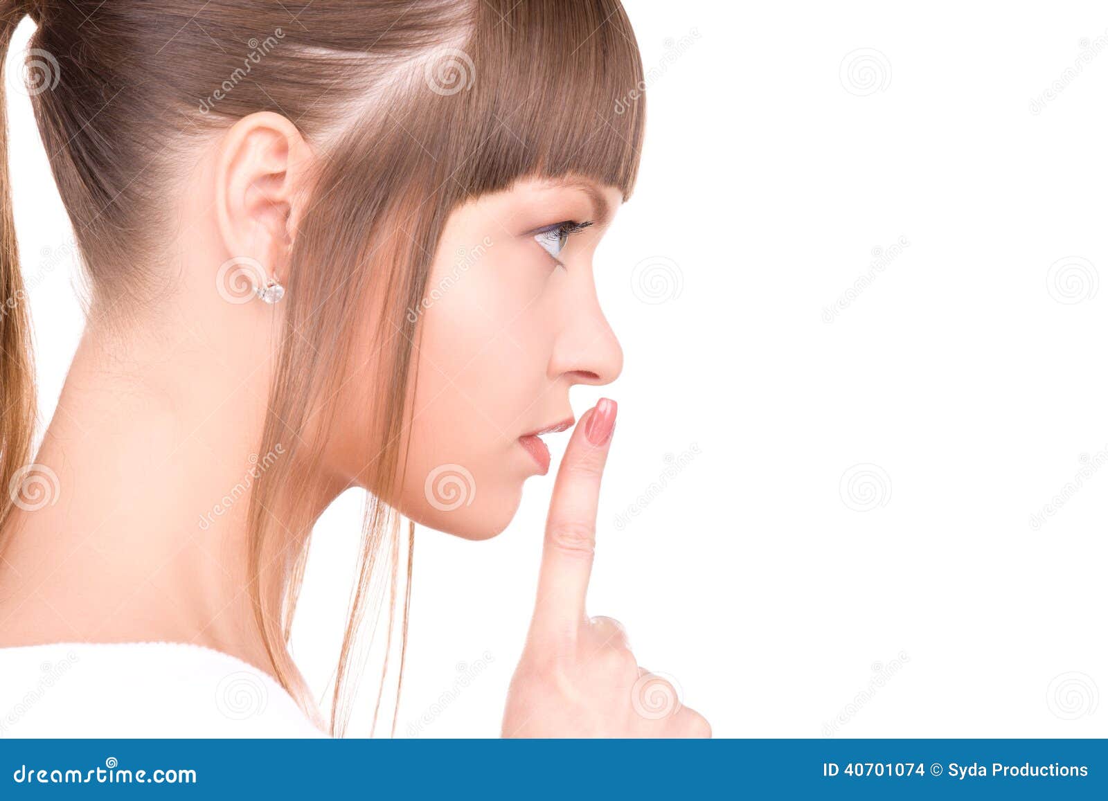 Finger on lips stock photo. Image of face, beautiful - 40701074