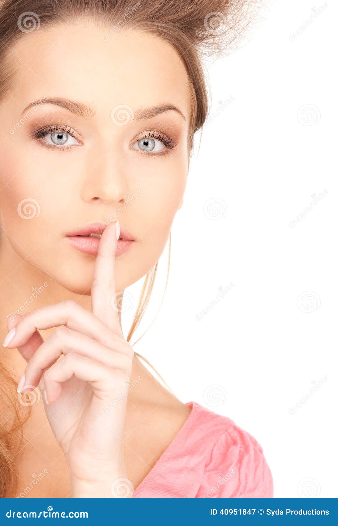 Finger on lips stock image. Image of model, lips, closeup - 40951847
