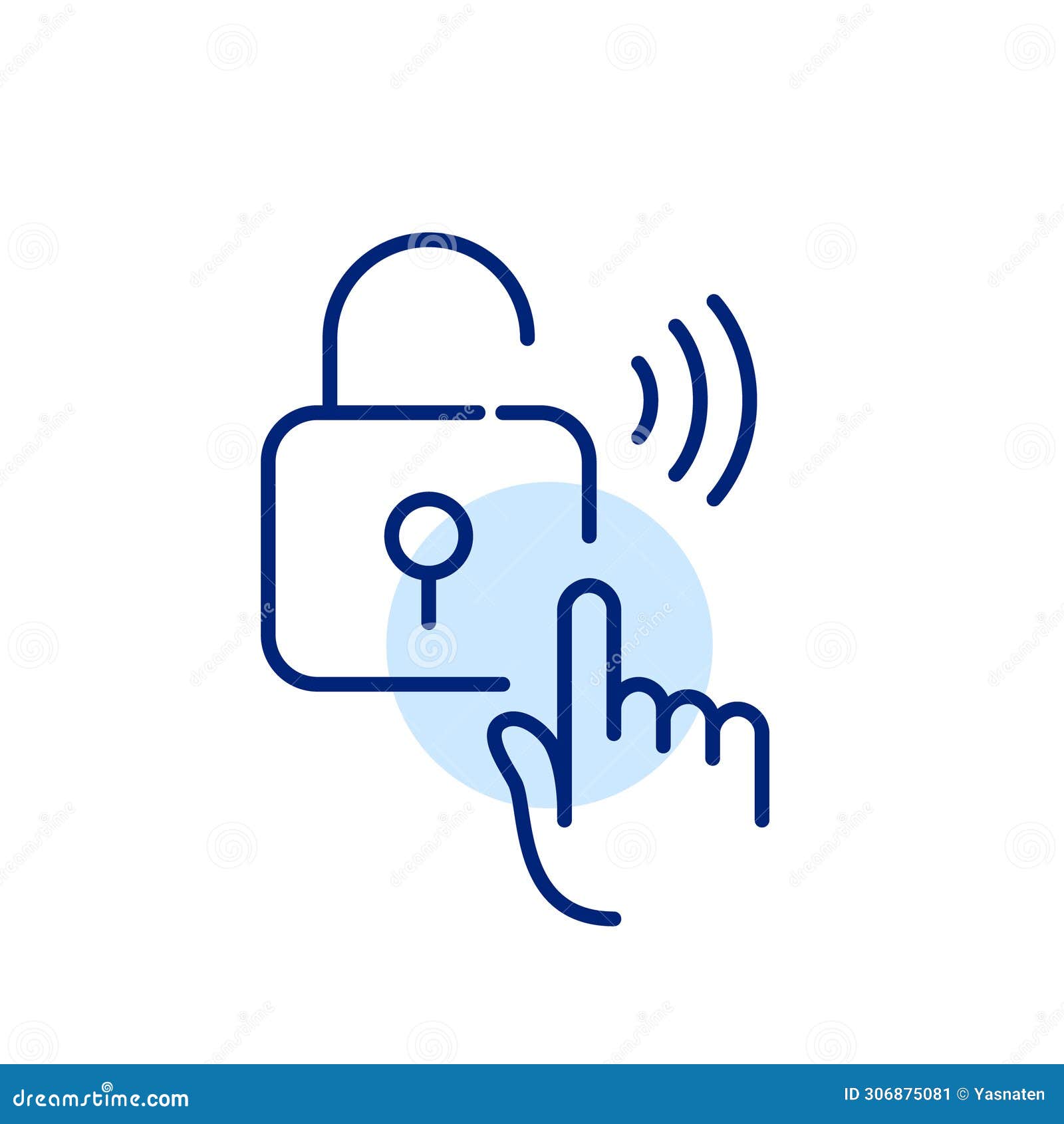 Finger and Lock. Biometric Secure Account Access Stock Vector ...