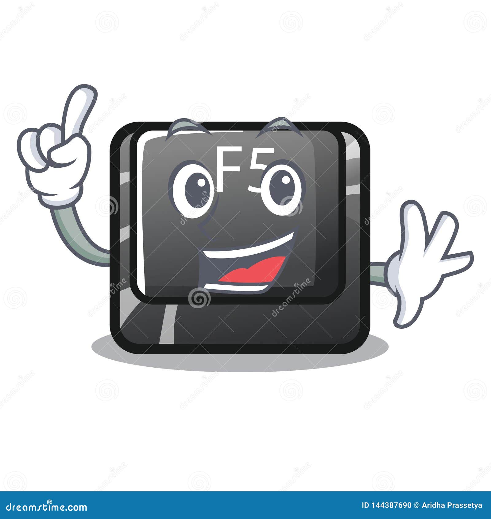 Finger Longest F5 Button on Cartoon Keyboard Stock Vector ...