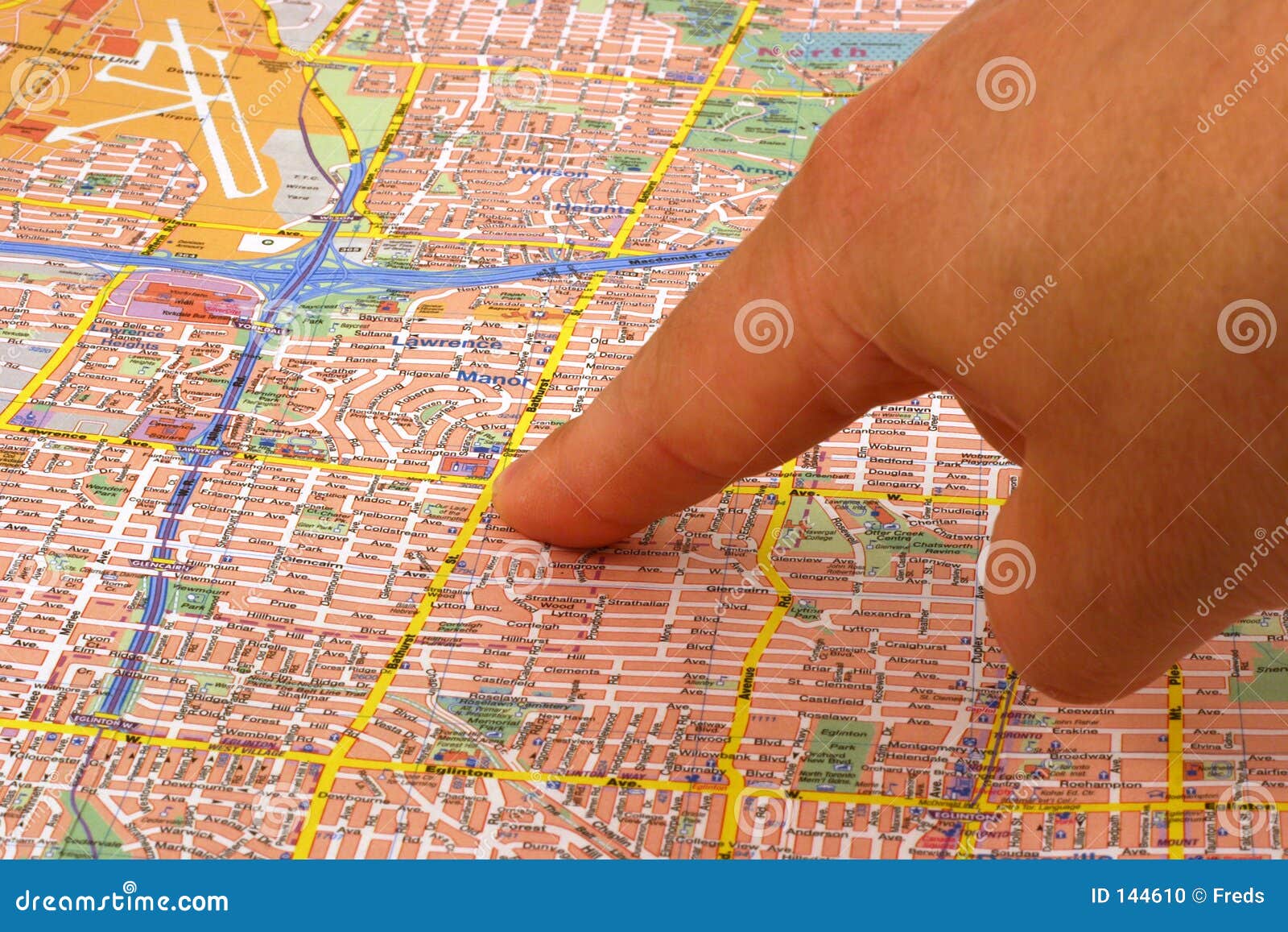 Finger on a map stock photo. Image of close, compass, yellow - 144610