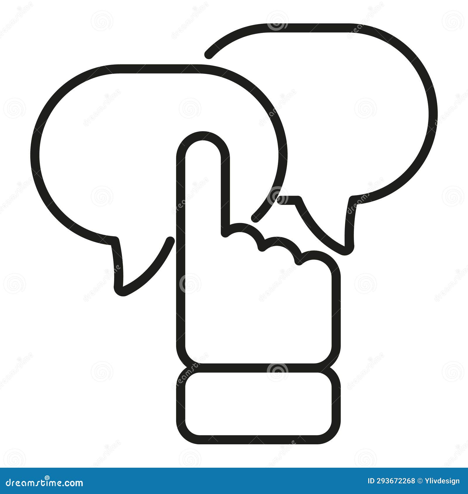 Finger Message Icon Outline Vector. Speech Chat Stock Vector ...