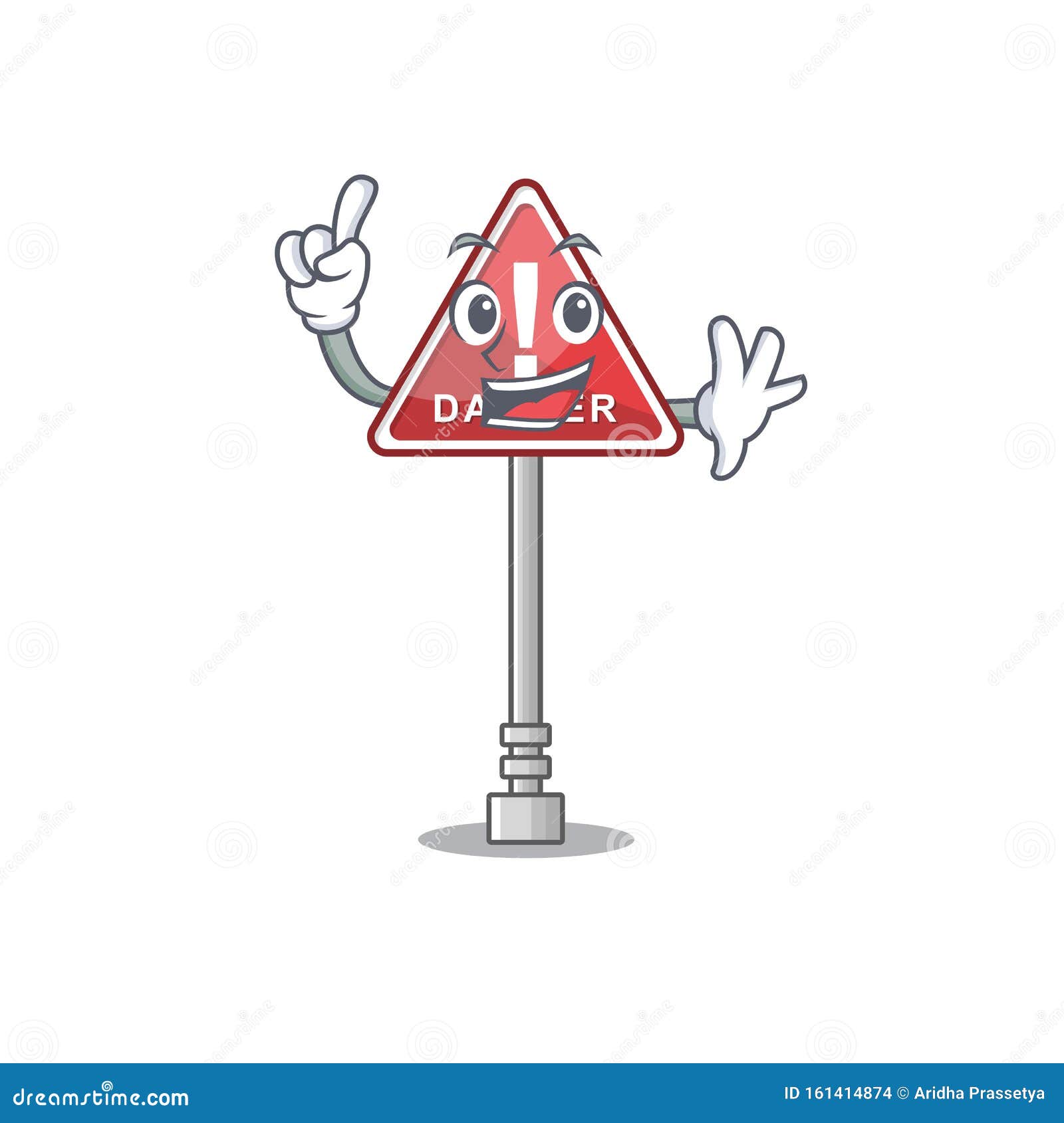 Finger Miniature Roundabout Ahead The Mascot Shape Cartoon Vector ...