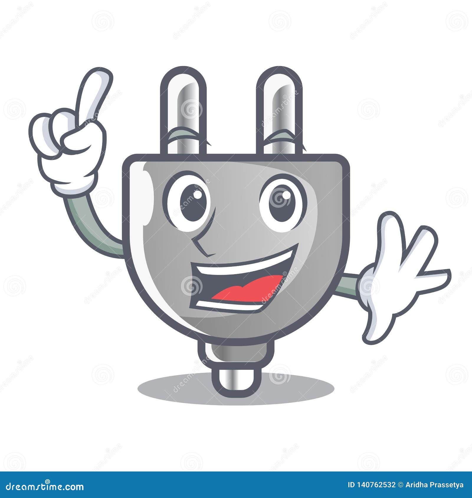 Finger Miniature Electric Plug the Shape Cartoon Stock Vector ...