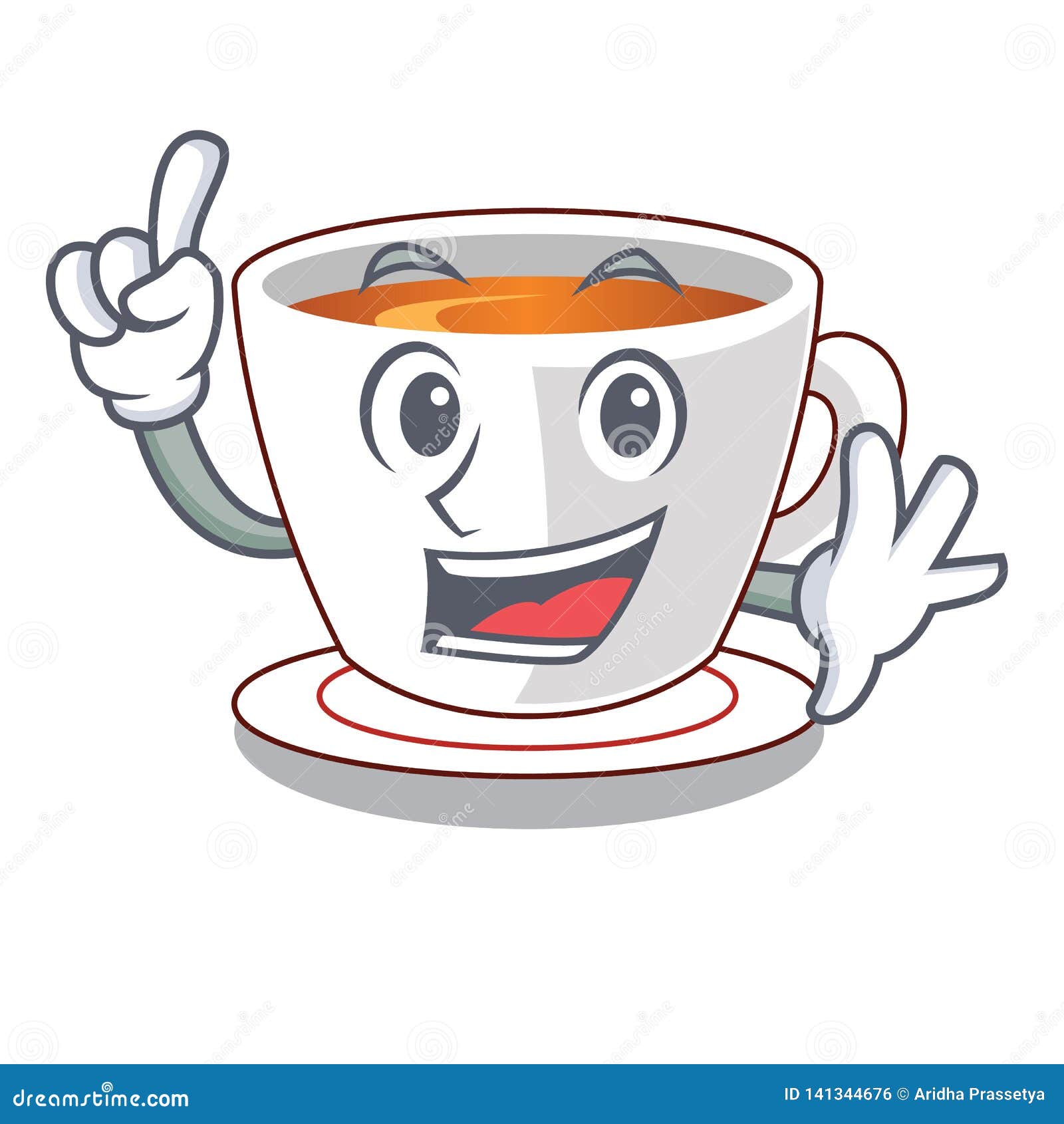 Finger Mint Tea in a Cartoon Cup Stock Vector - Illustration of aroma ...