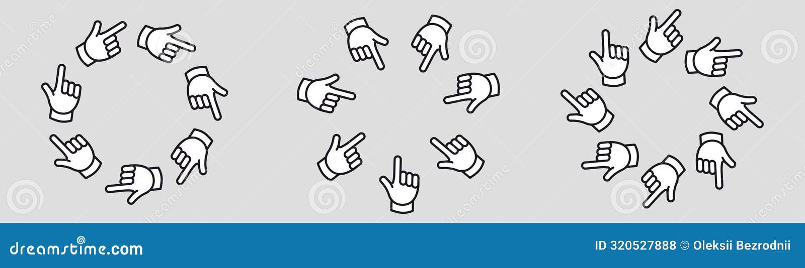 Finger Mouse Pointer Circle Frame. Click Here Round Border Stock Vector ...