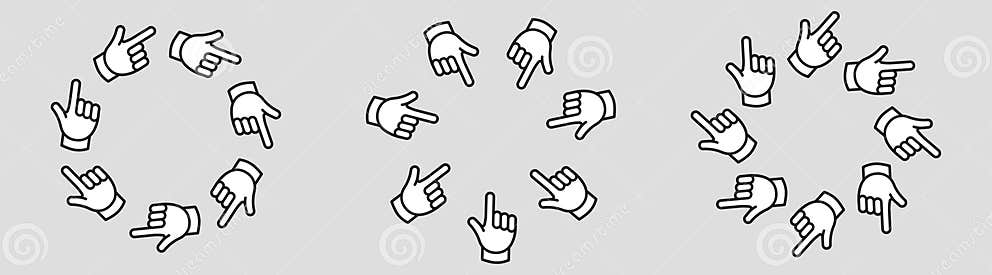 Finger Mouse Pointer Circle Frame. Click Here Round Border Stock Vector ...