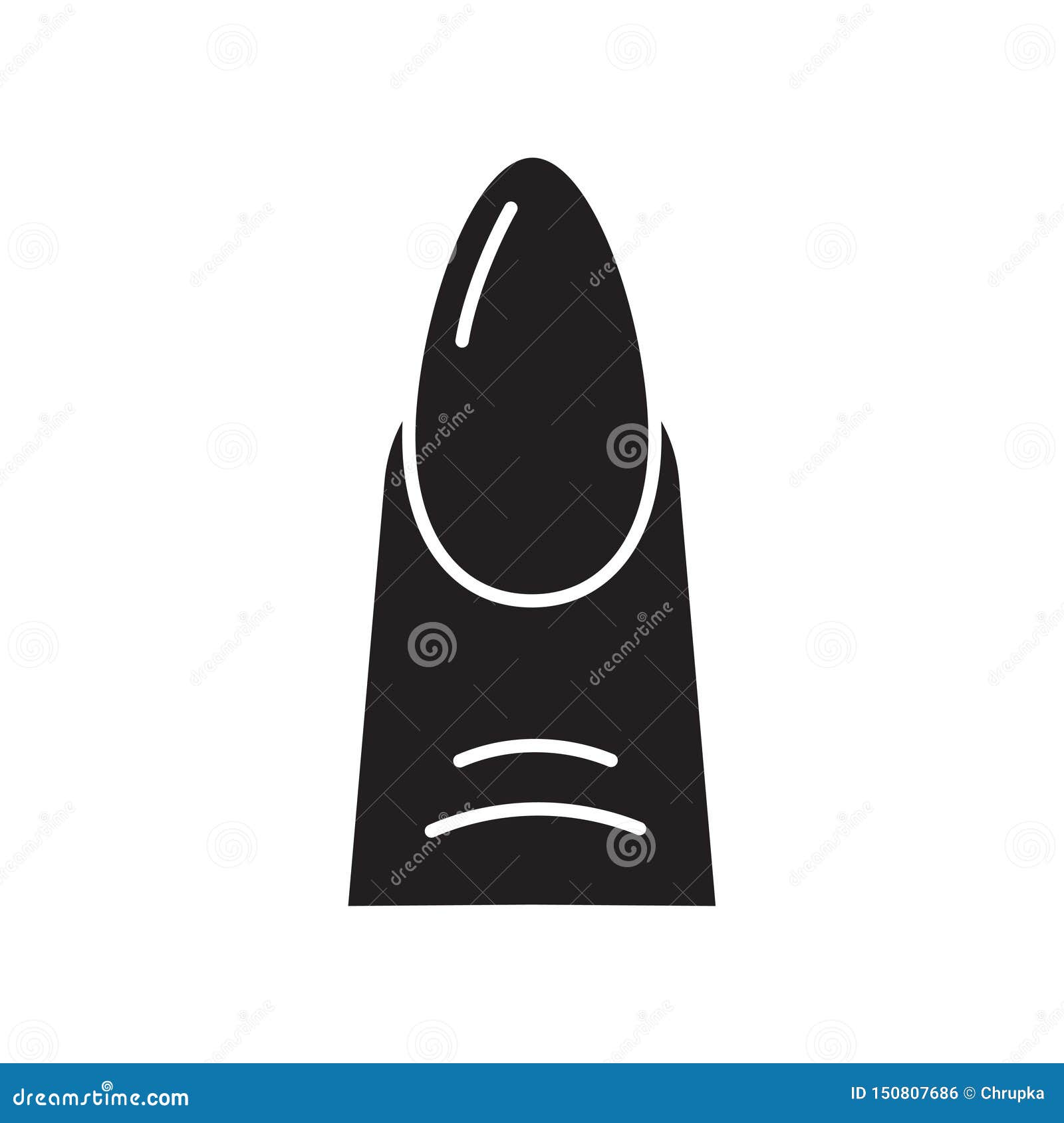 Finger nail icon stock vector. Illustration of shape - 150807686