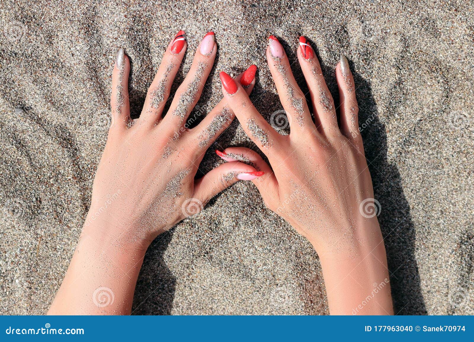 Fingers in the sand stock photo. Image of color, foot - 177963040