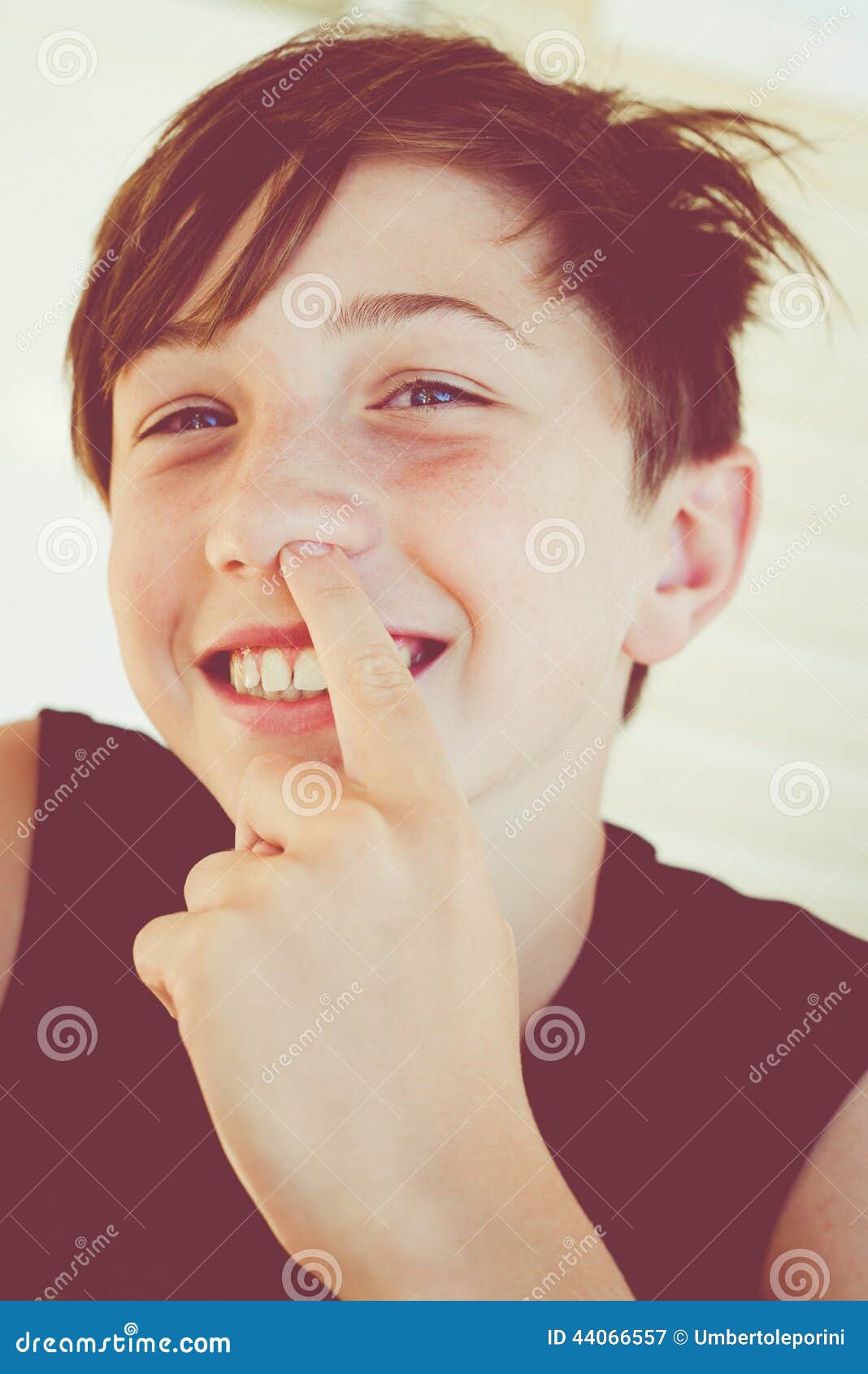 Finger in the nose stock image. Image of playful, personnel - 44066557