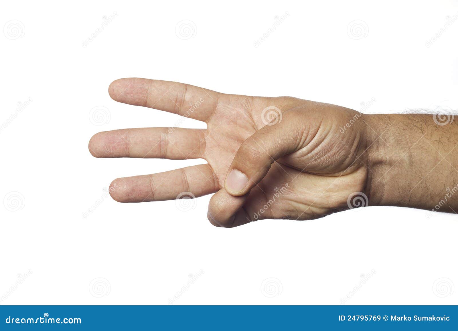 Finger number three stock image. Image of counting, white - 24795769