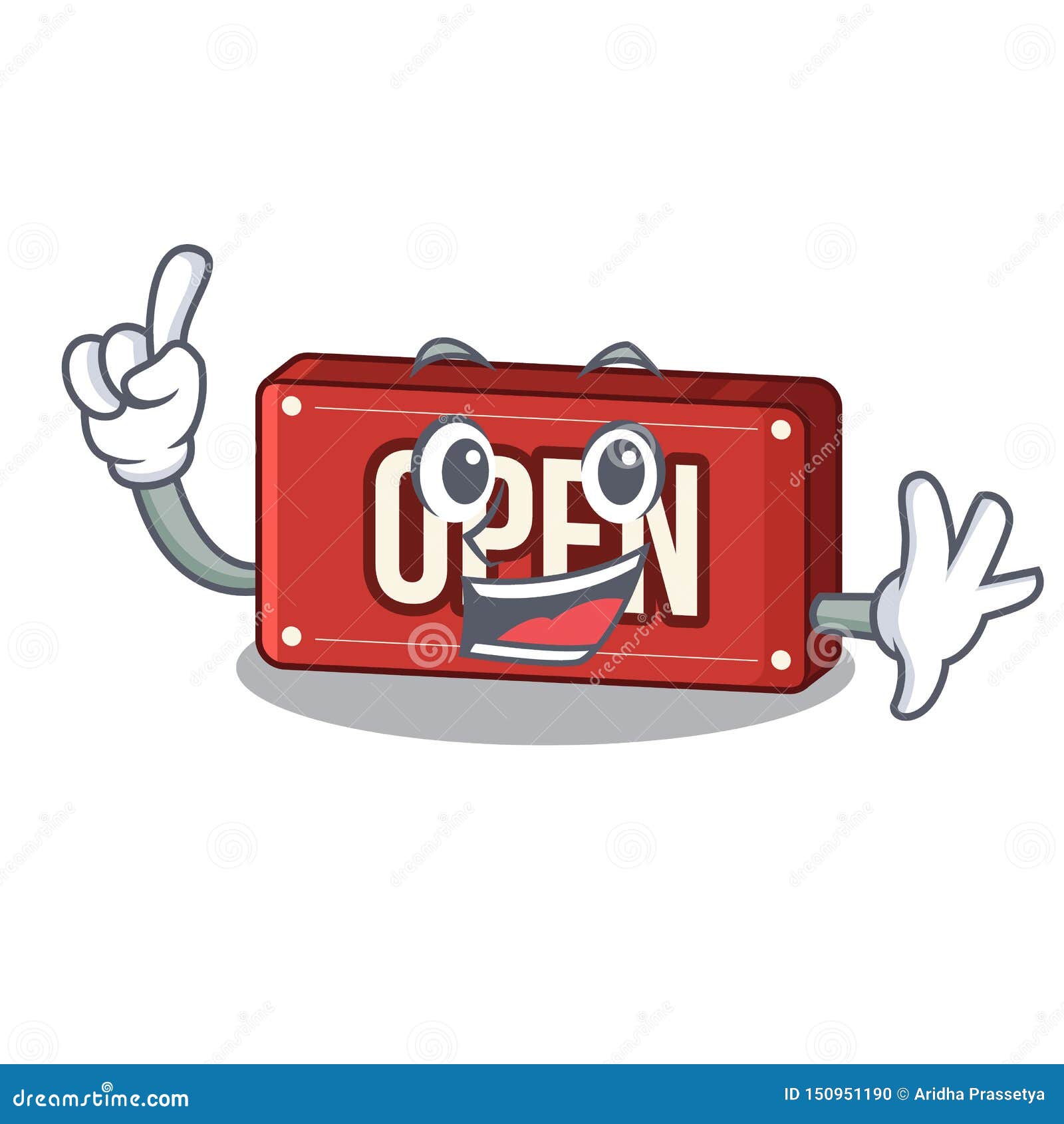 Finger Open Sign Above on Table Cartoon Stock Vector - Illustration of ...