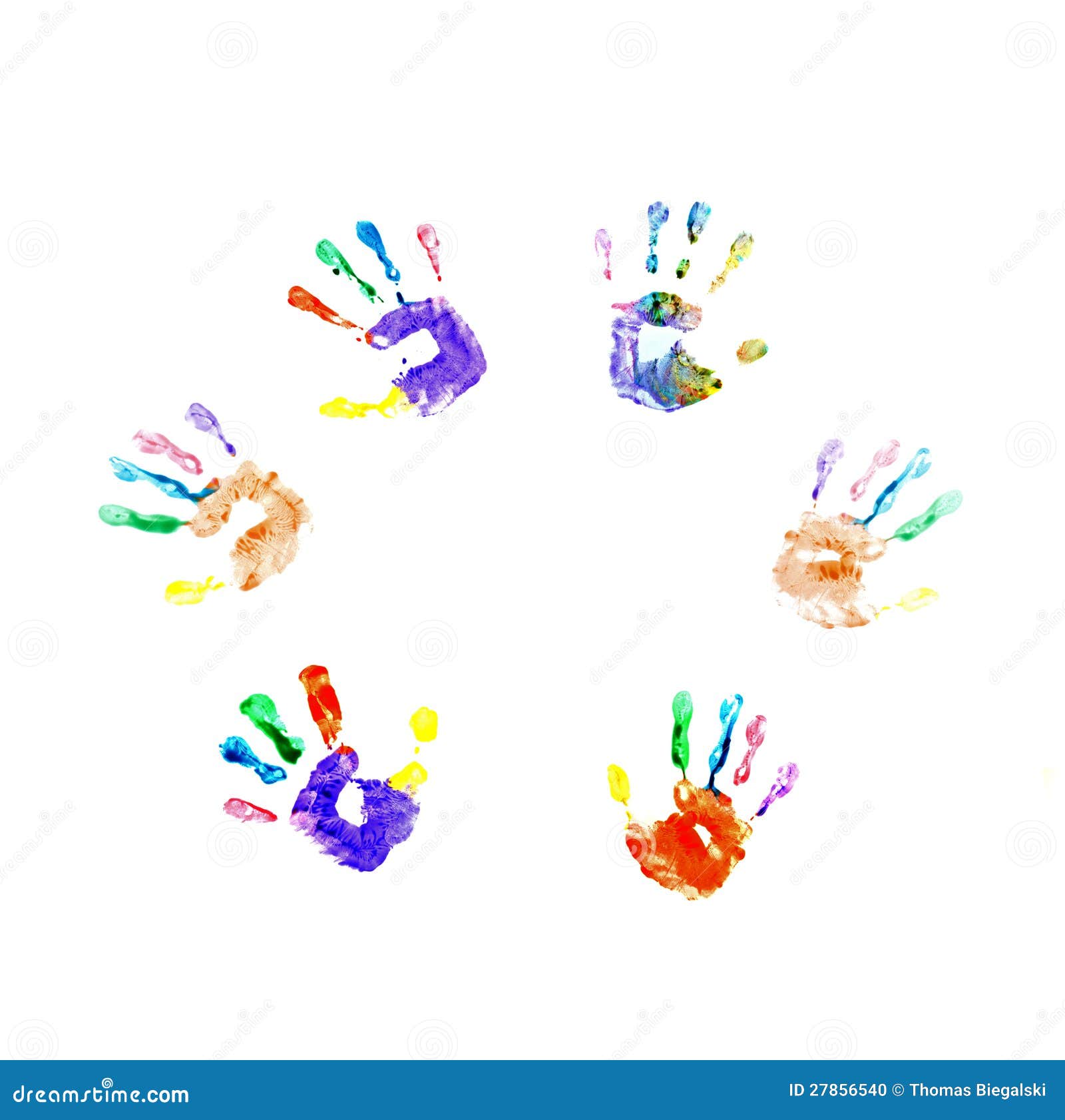 Finger paint hand prints stock illustration. Illustration of isolated ...
