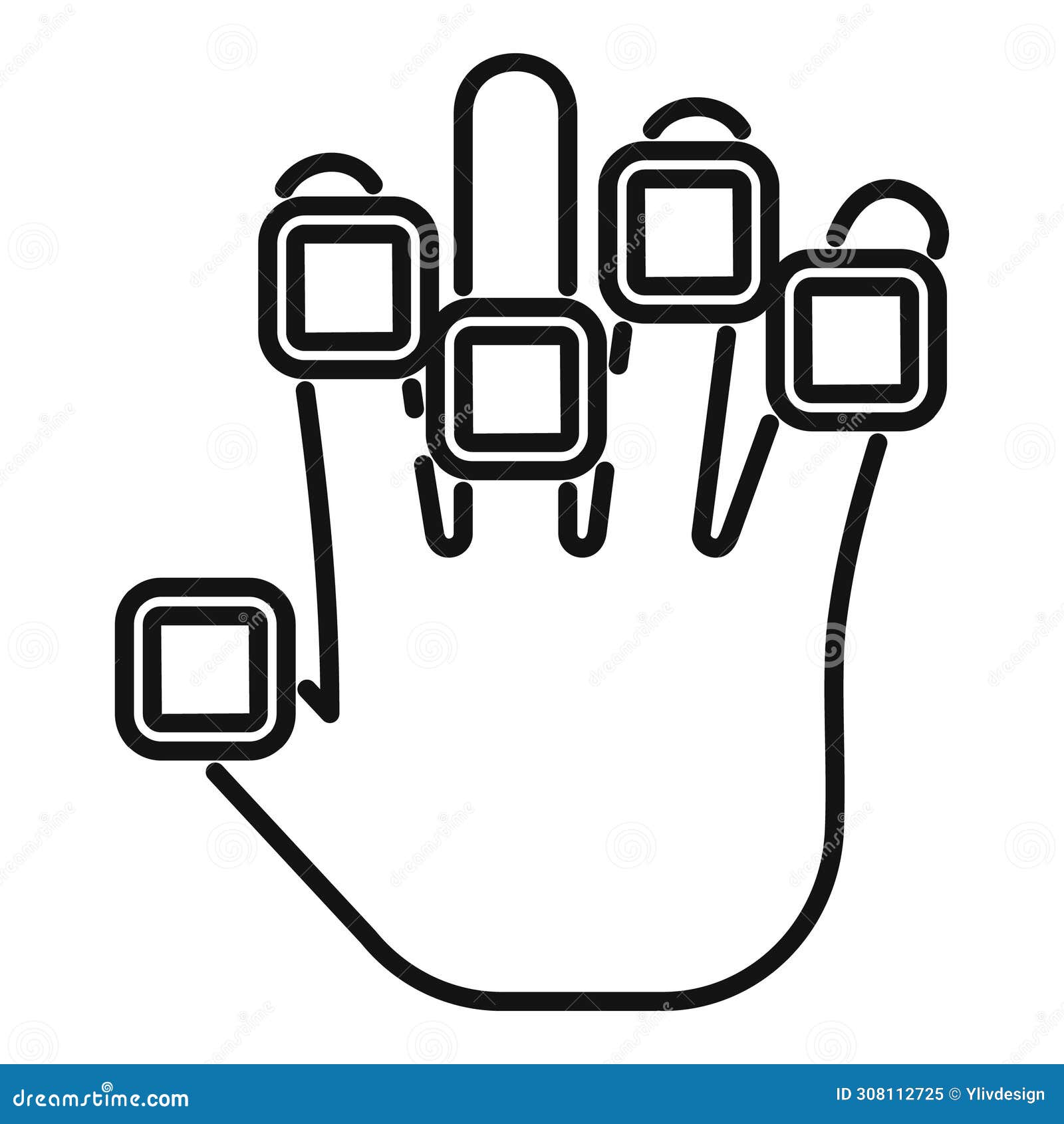 Finger Palm Scanning Icon Outline Vector. Verification Code Stock ...