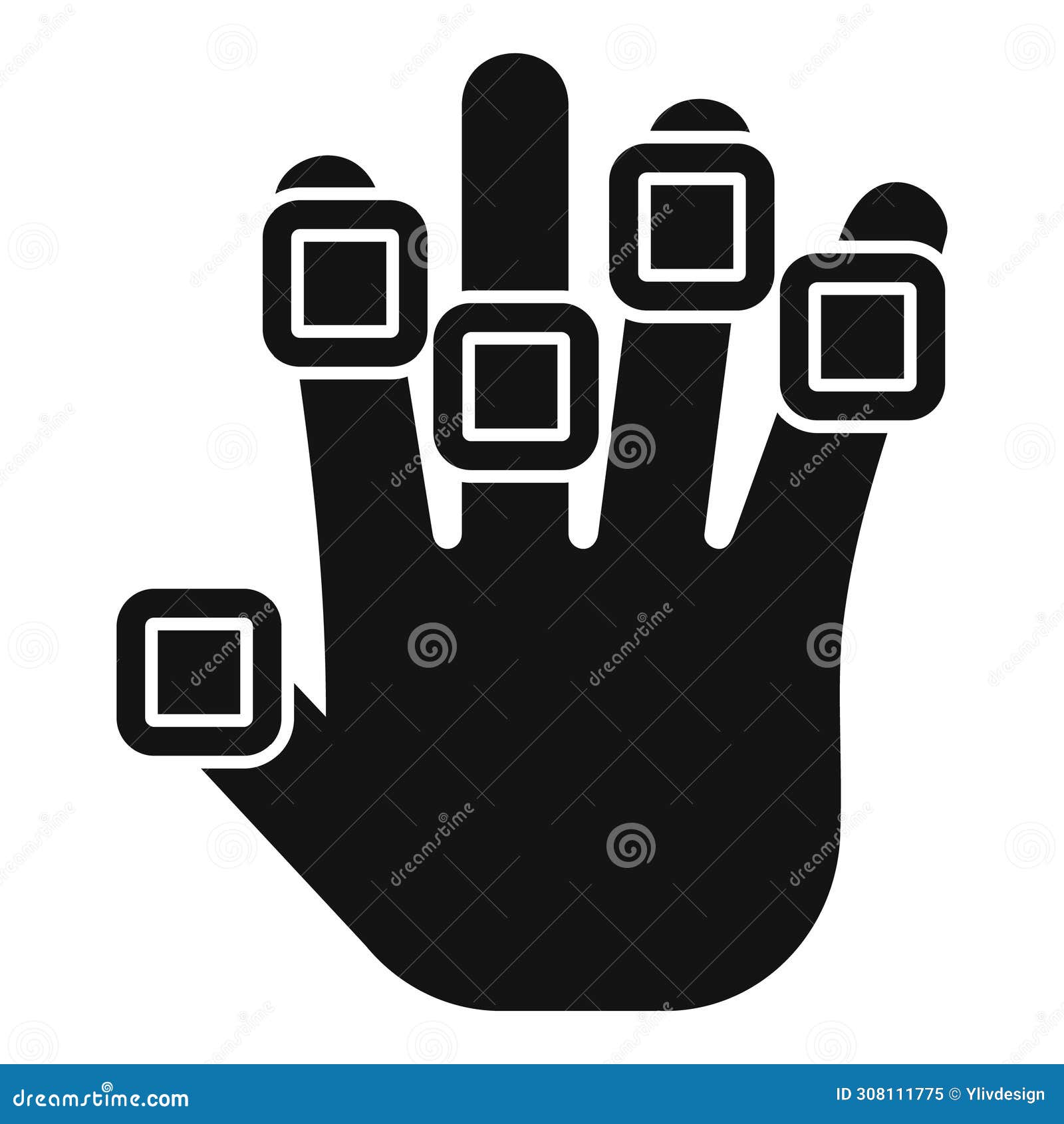 Finger Palm Scanning Icon Simple Vector. Verification Code Stock ...