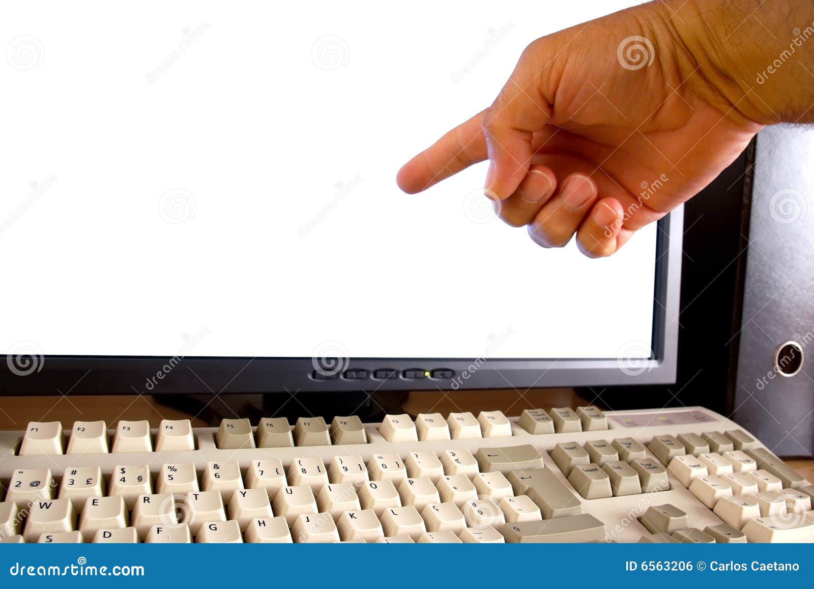 Finger on PC stock photo. Image of board, demonstration - 6563206